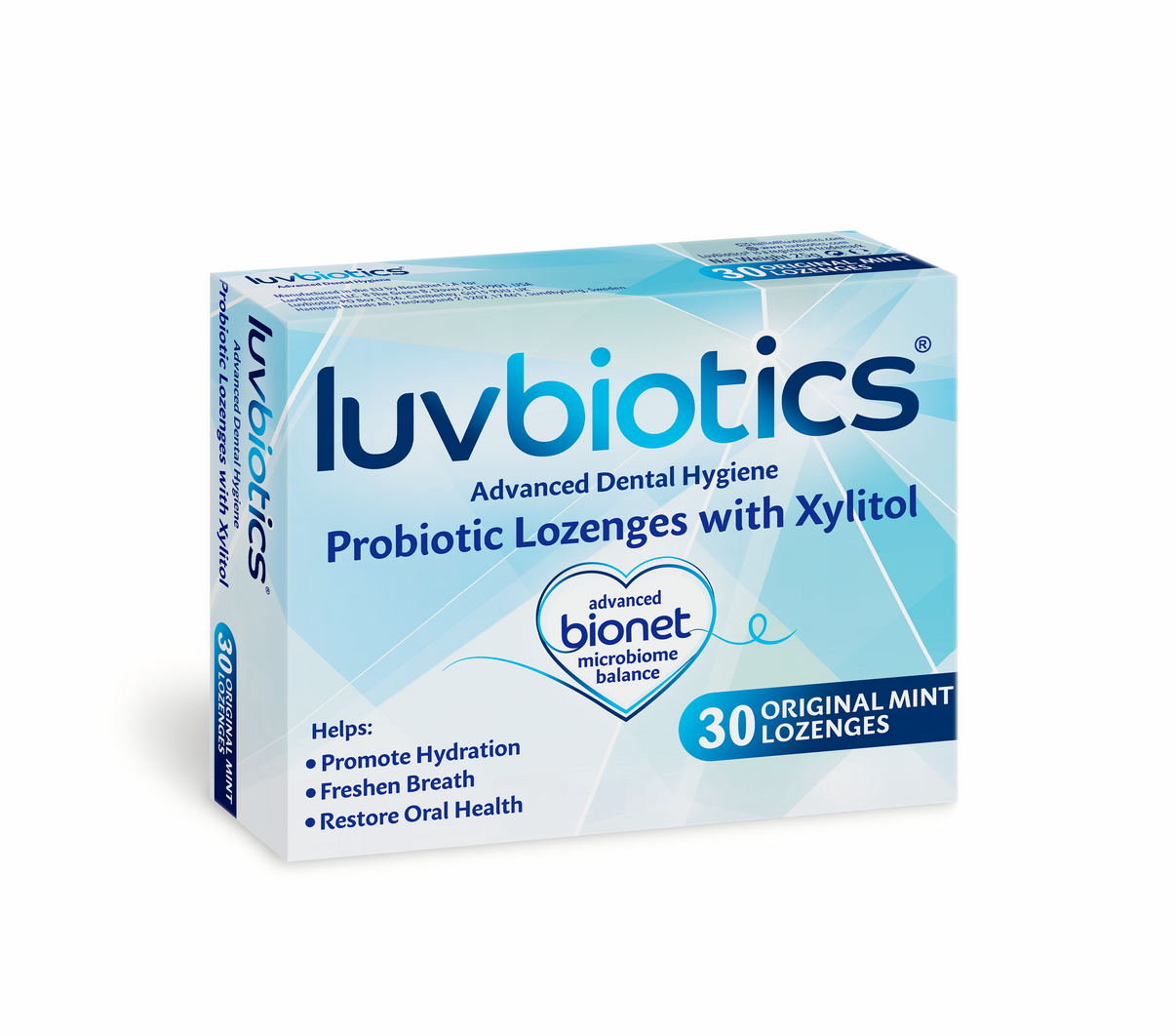 Luv Biotics Original Mint Lozenges with Oral Probiotics, Xylitol & Alo